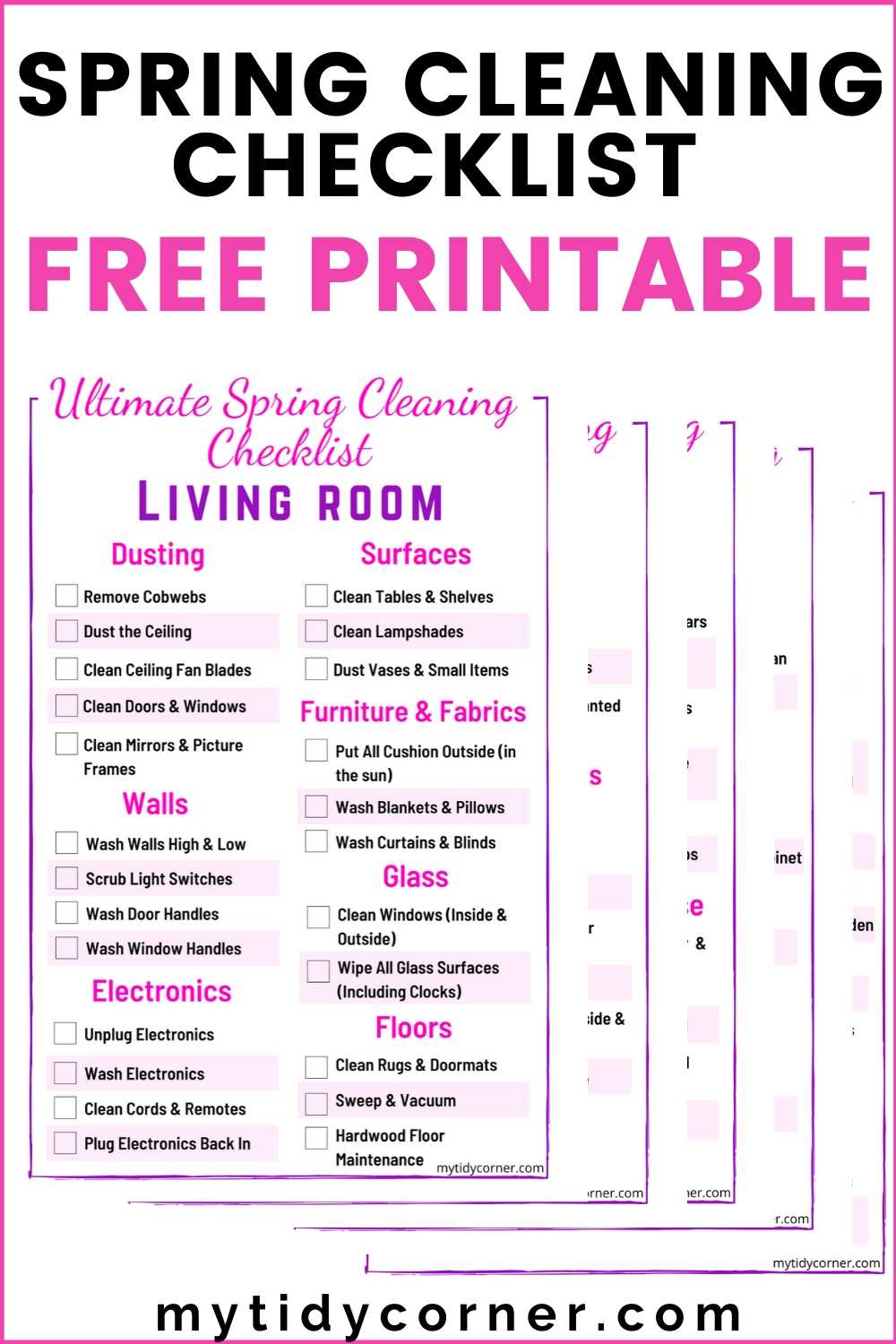 Ultimate Spring Cleaning Checklist Printable PDF Free 