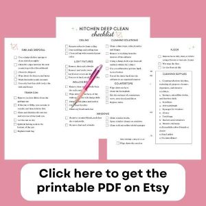 Kitchen Deep Clean Checklist + Printable PDF