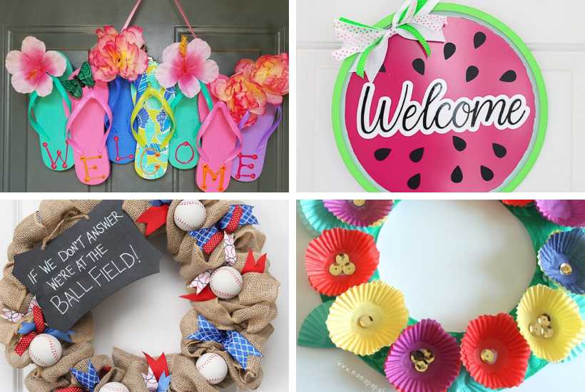 20 Summer Wreaths for Front Doors DIY to Welcome Sunshine!